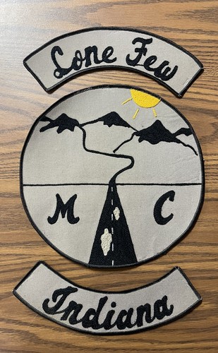 Large Vintage MC Motorcycle Club Patch Cut Set Embroidery Lone Few ...