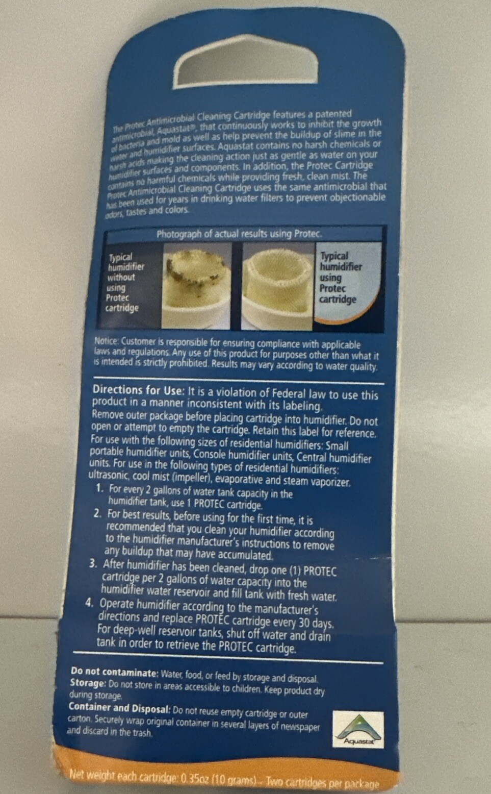 Honeywell Protec Humidifier Antimicrobial Cleaning Ball - Pack of 2 for ...