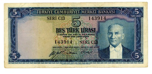 Turkey … P-154 … 5 Lirasi … L.1930(1952) … *F++* | eBay