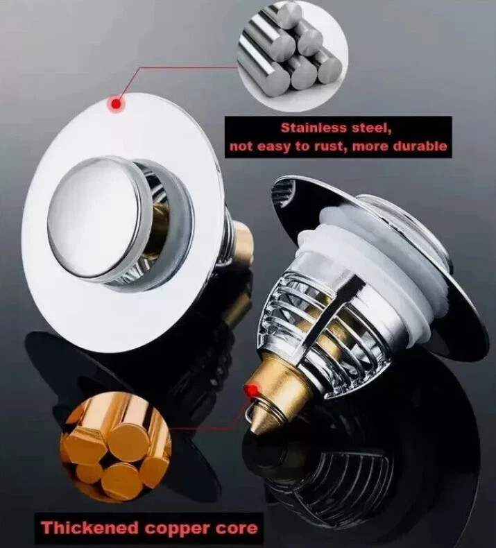 Universal Drain Magic Sink Stopper, Instantly Replace Broken Stoppers ...