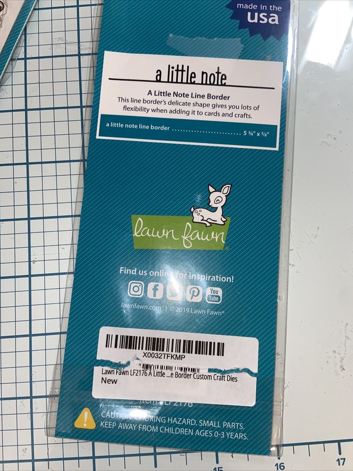 Lawn Fawn A LITTLE NOTE Line Border Lawn Cuts Craft Cutting Die LF2176 ...