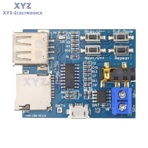 TF Card U Disk MP3 Format Decoder Board Aamplifier Decoding Audio ...