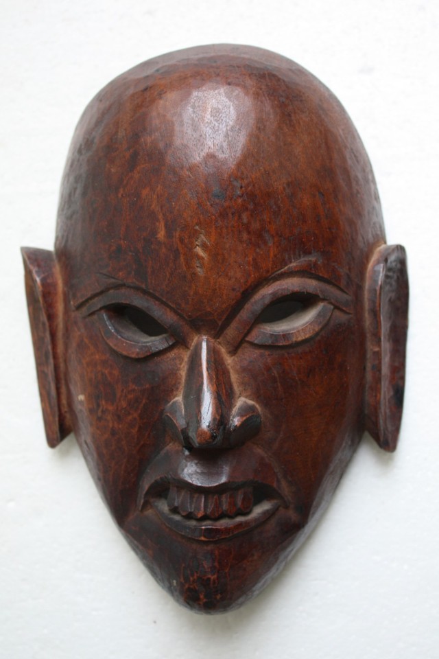 Old Vintage Hand Carved Decorative Wooden Mask Wood Art Home Decor ...