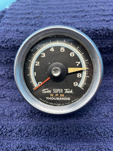 Vintage Sun Super Tach 9000 RPM SST-709 Untested Blue Line 8 Cyl 12 ...