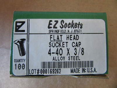 (100) EZ Sockets 4/40 X 3/8" Flat Head Socket Cap Screws NEW!!! Free ...
