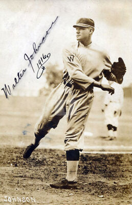 Walter Johnson Baseball Player Signed Autograph 1916 RPPC Photo ...