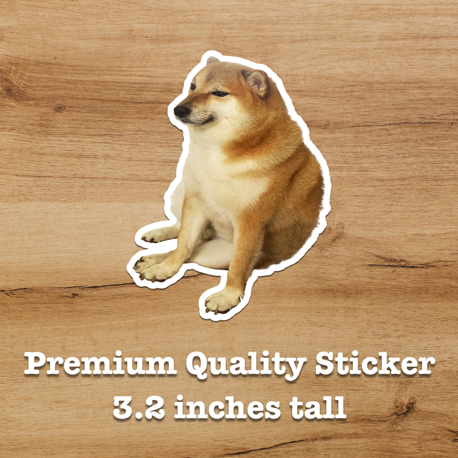 Small Dog Doge Meme TikTok Funny Sticker Water Bottle Laptop Decal 3 ...
