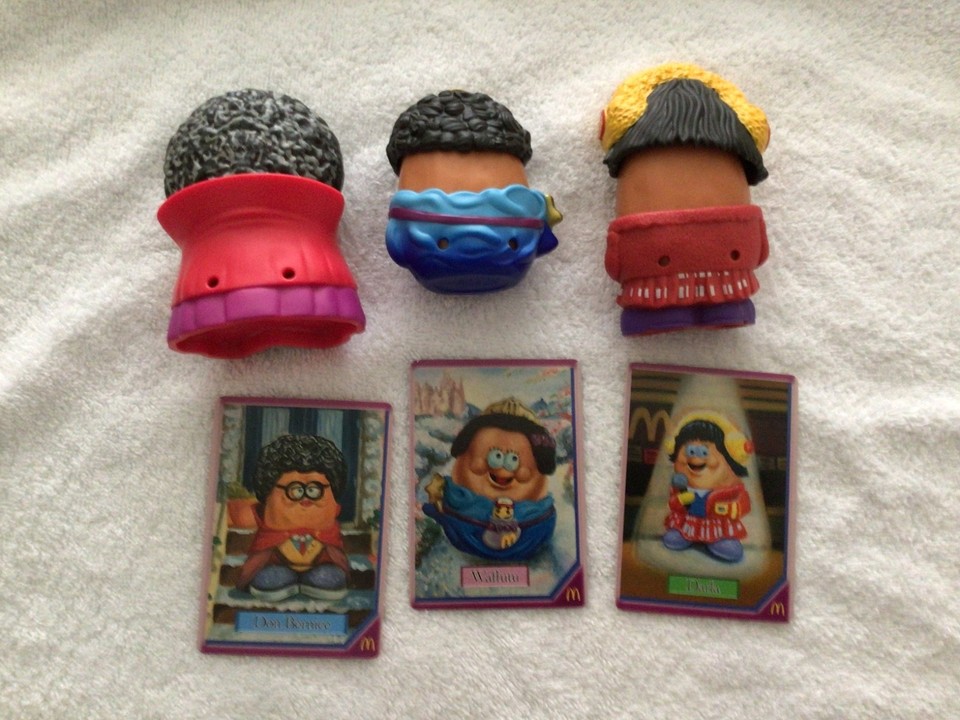 MCDONALDS ADULT HAPPY MEAL TOYS 2023. DARLA, DON AND WAFFUTU WITH CARDS ...