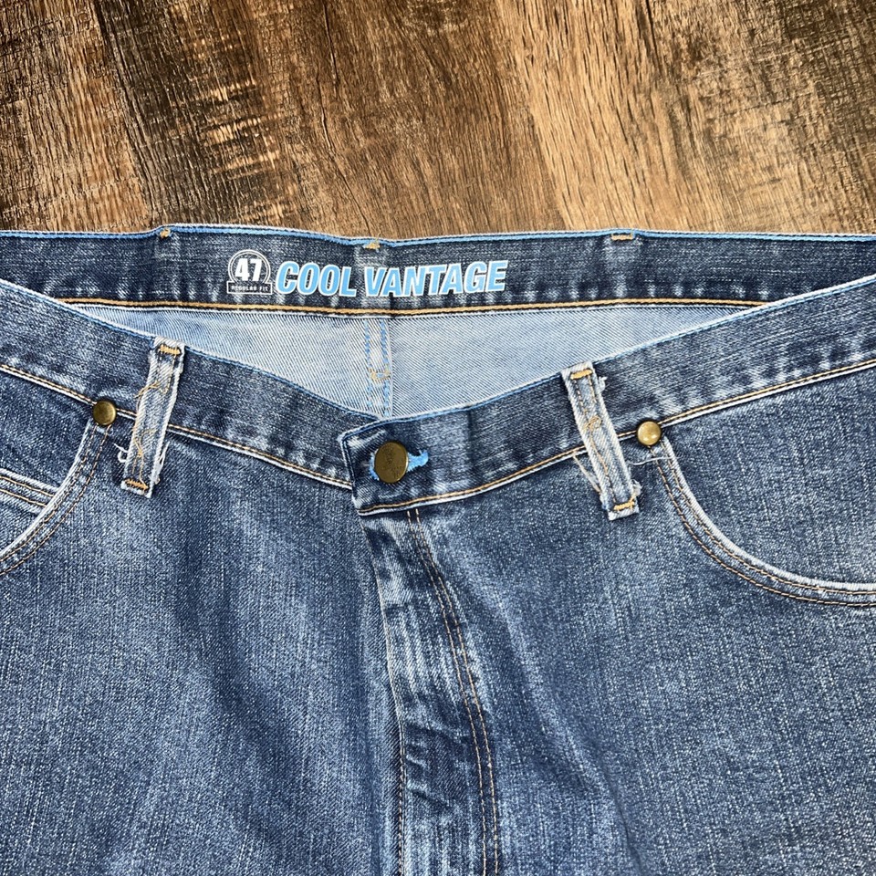 Wrangler Men Jeans 40 X 32 Blue 47 COOL VANTAGE Regular Fit Logo Cowboy ...