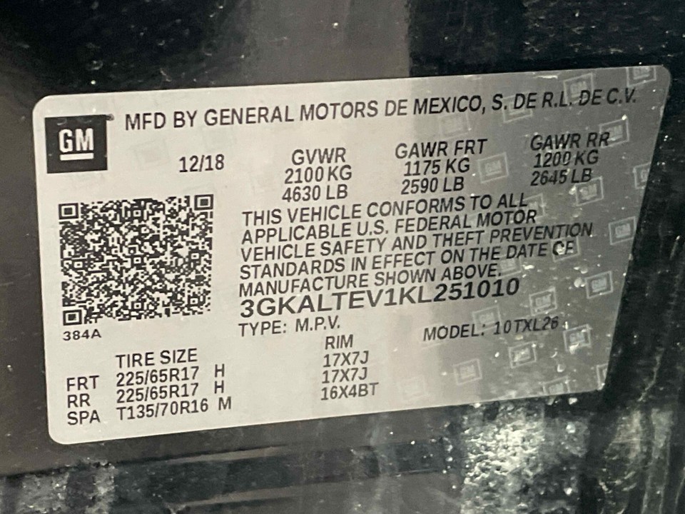 2019 GMC Terrain SLE OEM Driver Left Tail Light Lamp Assembly LH ...