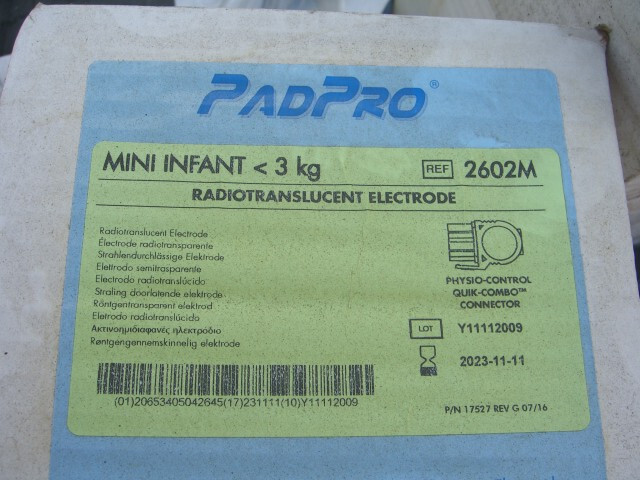 CONMED PADPRO Mini Infant 3kg Radiotranslucent Electrode 2602M 12/20 ...
