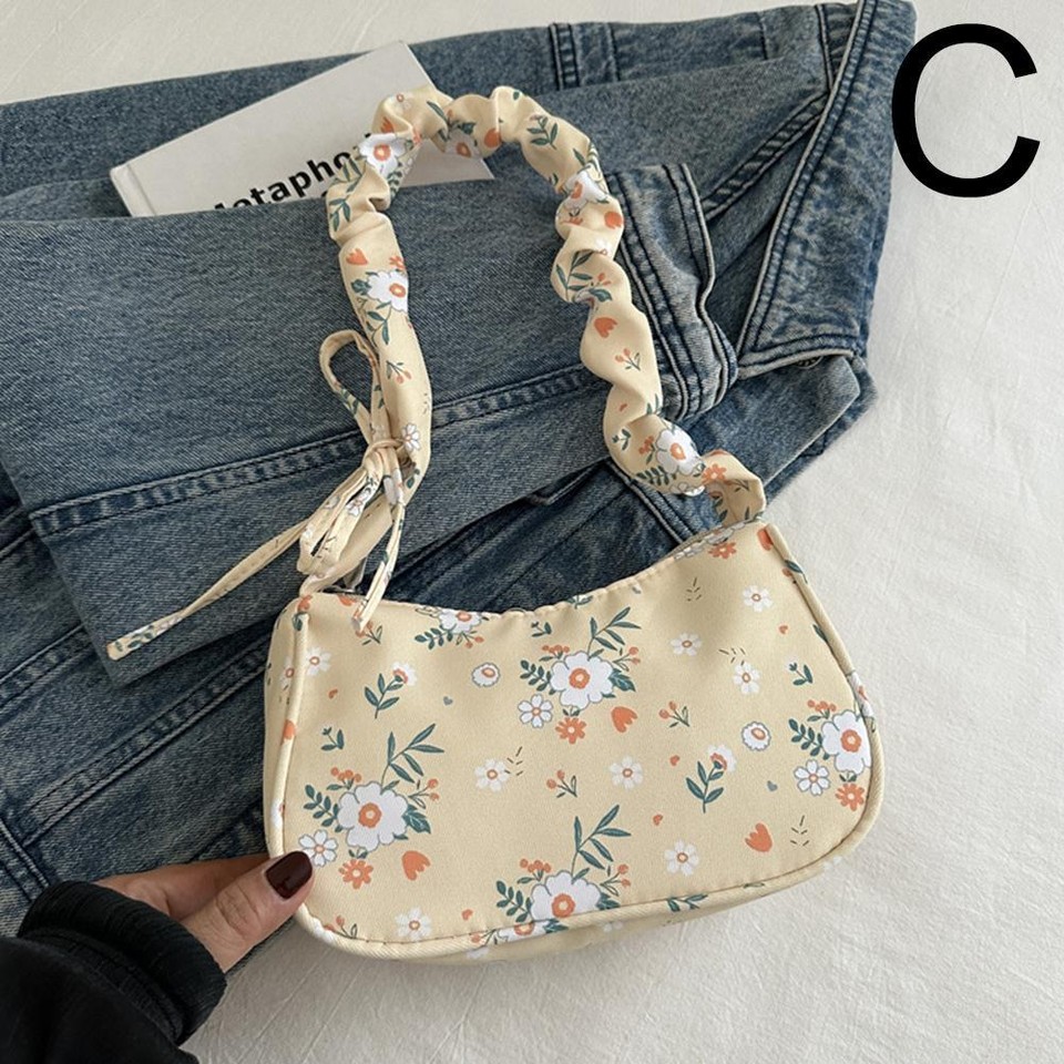 Floral Minimalist Shoulder Bag,sweet Countryside Style Handbag Small ...