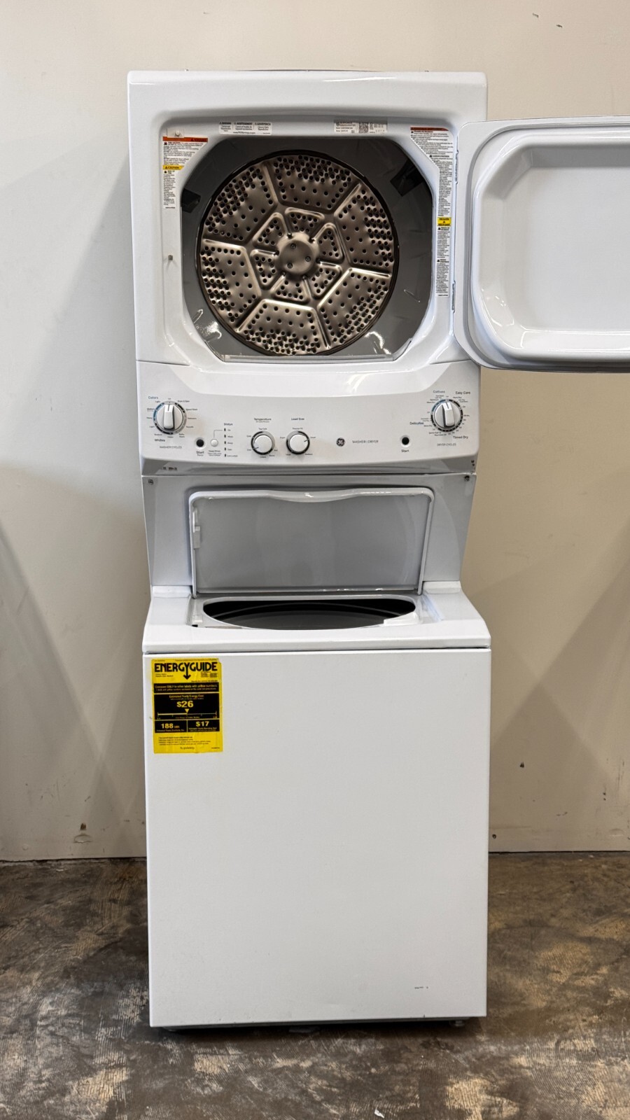 GE Spacemaker GUD27ESSMWW 27 Inch Electric Laundry Center: White | eBay