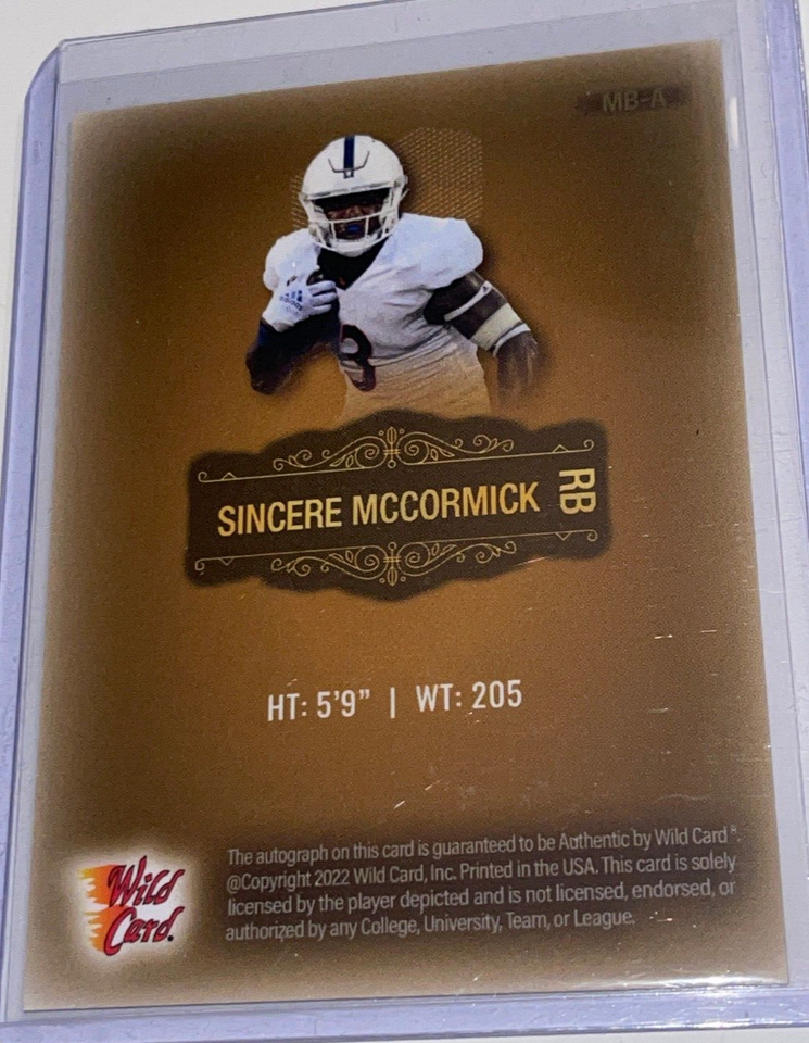 RARE SINCERE MCCORMICK /100 AUTO ROOKIE CARD 2022 WILD CARD MATTE VEGAS ...