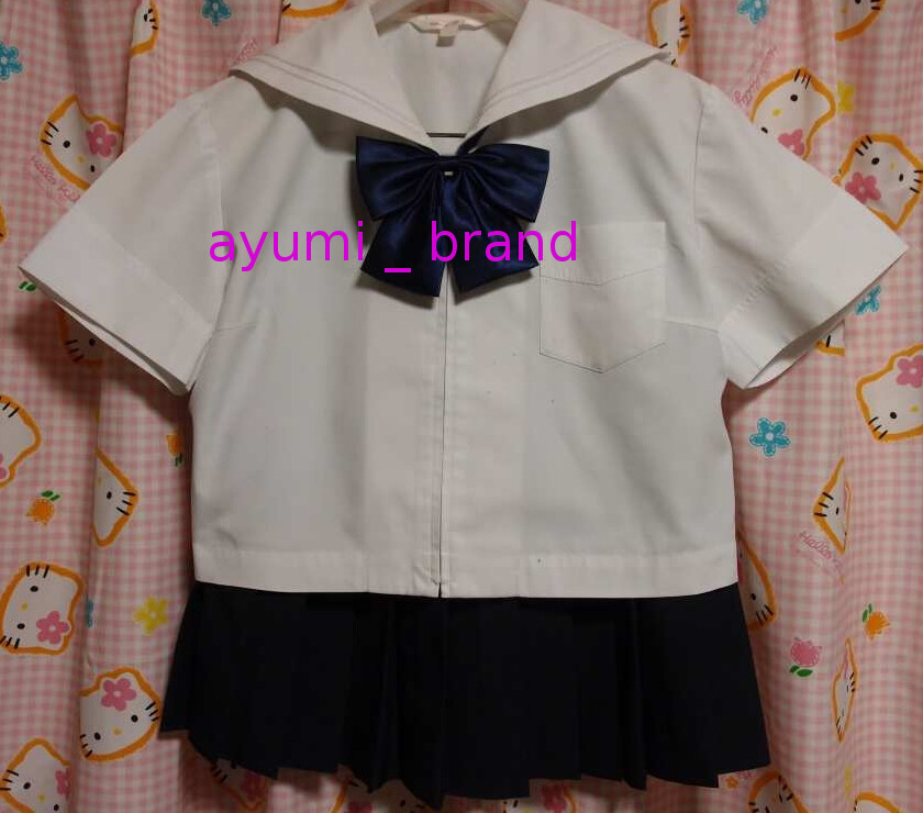 E96 ^_^ Japanese SchoolGirl Uniform Summer. Navy. E/Large. Good. Waist ...