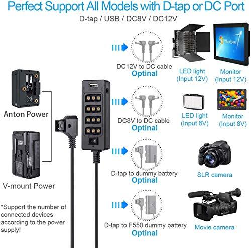 S Dtap Splitter Cable With Power Switch Male Dtap To 4 Female D Tap 2 ...