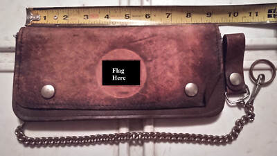 Vintage Biker Trucker Chain Wallet Brown embosed with Redneck Flag | eBay