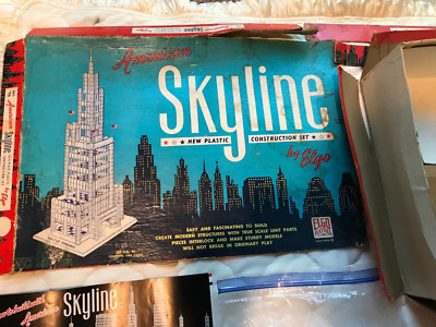 Vintage 1950's Elgo American Skyline Construction Set 96 98%Complete/w ...