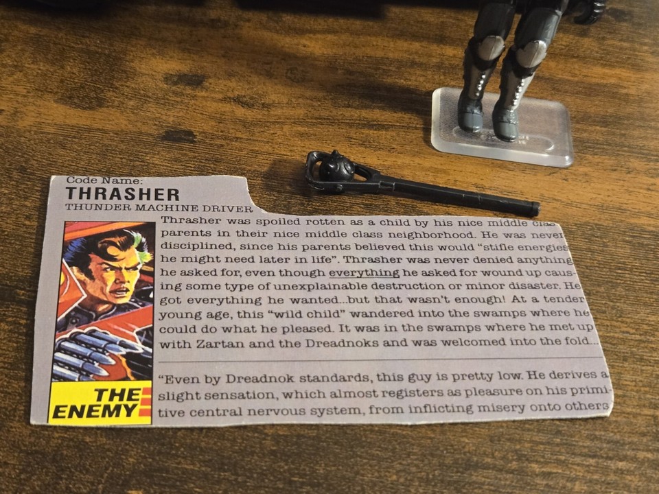 Gi Joe ARAH THUNDER MACHINE 1986 Complete w/ THRASHER File Card Vintage ...
