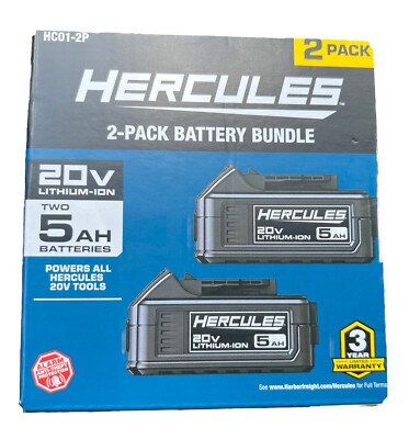 Hercules HCO1-2P 5Ah 2-Pack Battery Bundle ~NEW | eBay
