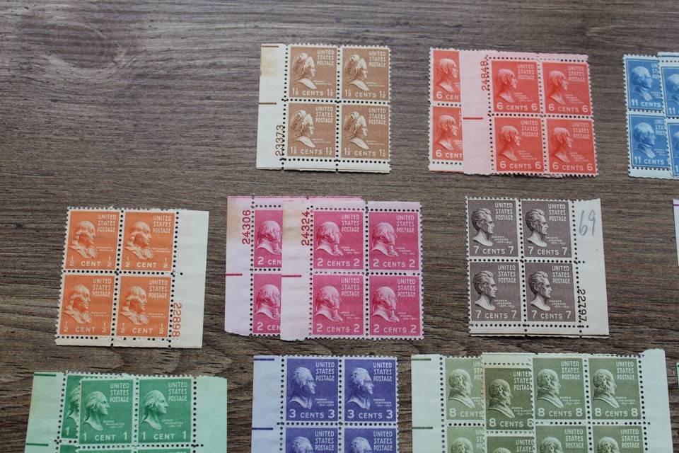 US 1938 PRESIDENTIAL SERIES Plate Blocks Lot 36 Blocks All Full Gum | eBay