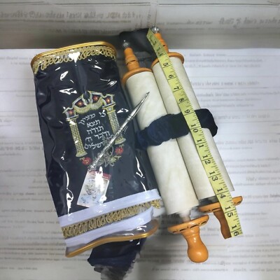 XLarge Hebrew Sefer Torah Scroll Book Jewish Israel Holy Bible with ...