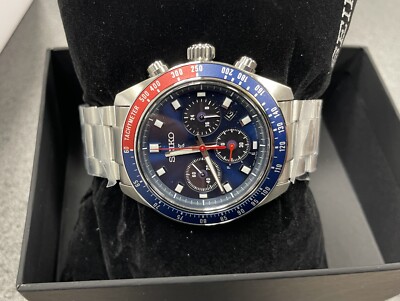 Seiko Prospex Speedtimer Solar Steel Bracelet Blue Dial Watch - SSC913 ...