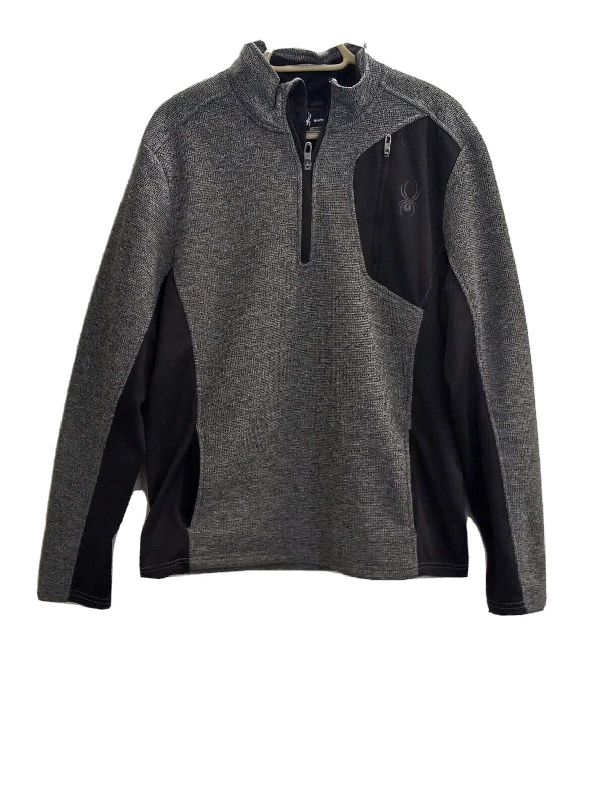 Spyder Men's Pullover Size M Gray Black 1/2 Zip Up Running Jogging ...