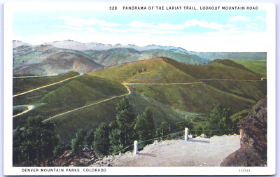 Postcard CO Panorama of the Lariat Trail Lookout Mountain Road c.1920s ...