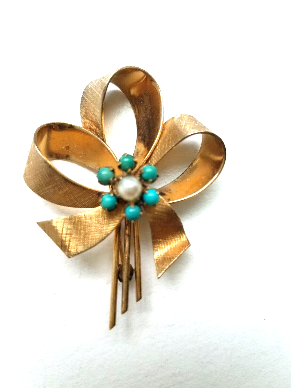 Vintage signed WINARD 12K GF gold filled flower pearl & turquoise ...