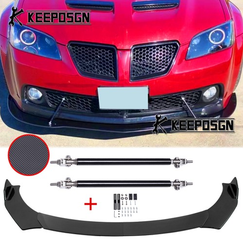 CARBON Front Bumper Lip Splitter +Strut Rods For Pontiac G8 G6 G5 GTO ...