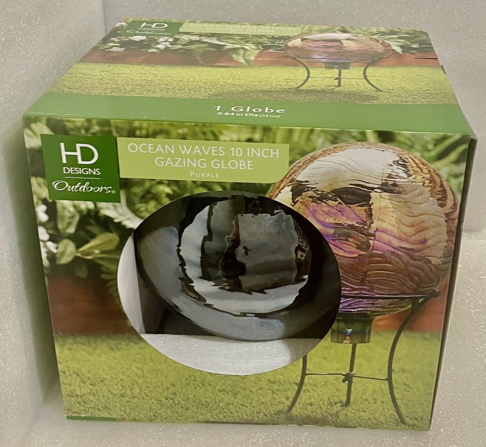 Gazing Ball 10" Gazing Globe Textured Glass Outdoor Yard Art Iridescent ...