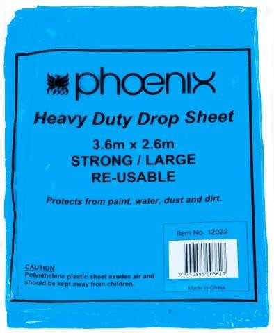 Phoenix Plastic Protection Sheet Blue 3.6M x 2.6M Strong Reusable 12022 ...