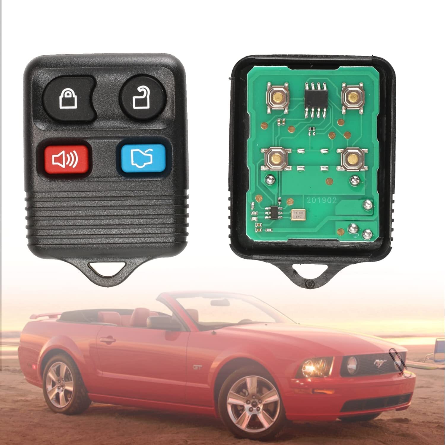 2 Keyless Entry Remote Control 4 Button Car Key Fob Clicker Transmitter ...