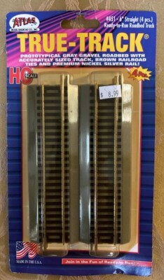 Atlas #451: HO Scale True-Track 6" Straight (4 pcs) | eBay