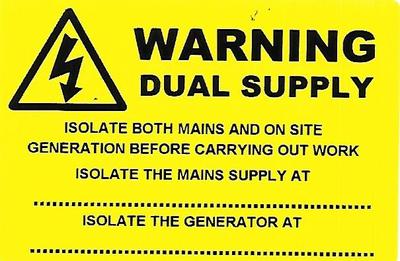 100 Warning Dual Supply Labels / Stickers (76 x 51mm) | eBay UK