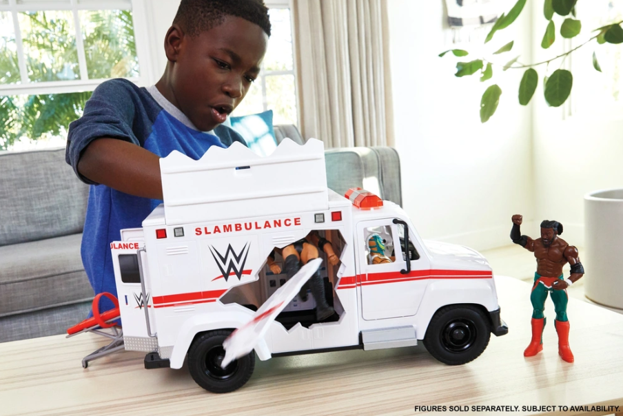 WWE Playset Wrekkin' Slambulance Breakaway Vehicle Wrestling Playset ...