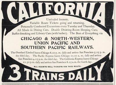 1902 Chicago & North Western Railway Railroad Print Ad C&NW RR Union ...