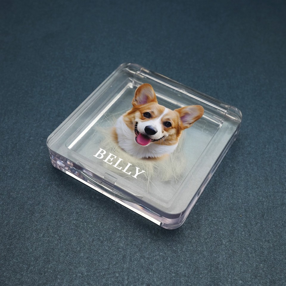 Customized Pet Fur Keepsake With Photo Pet Hair Box Dog Cat Fur ...