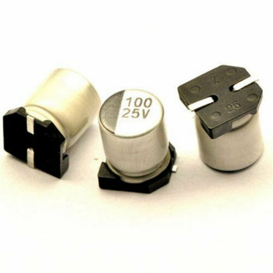 5PCS 100uF 25V 100MFD 25Volt SMD Aluminum Electrolytic Capacitor 6.3mm× ...