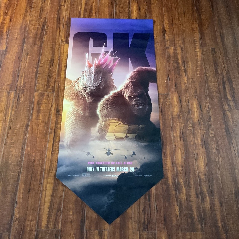 GODZILLA vs KONG 2024 Original Double Sided Vinyl Flag 56x24 inches | eBay