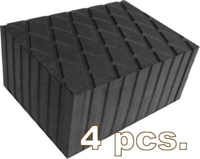4 PCS of Solid Rubber Lift Block Pad 6" x 4 3/4" x3" RUBBER SPACER made ...