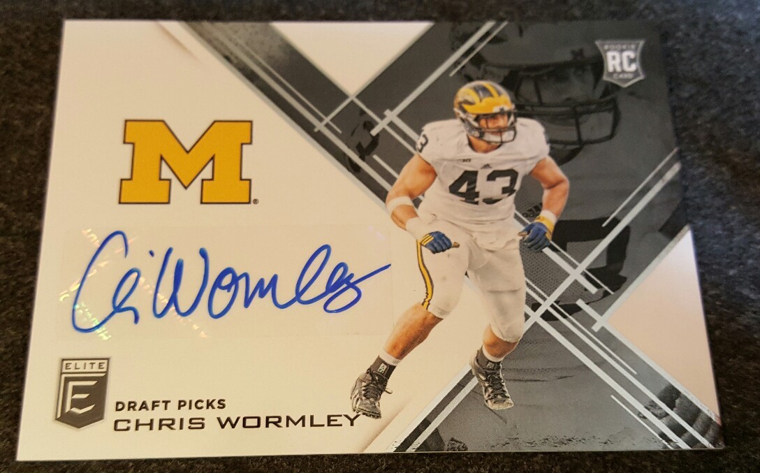 2017 DONRUSS ELITE DRAFT PICKS CHRIS WORMLEY AUTO RC- BALTIMORE RAVENS ...