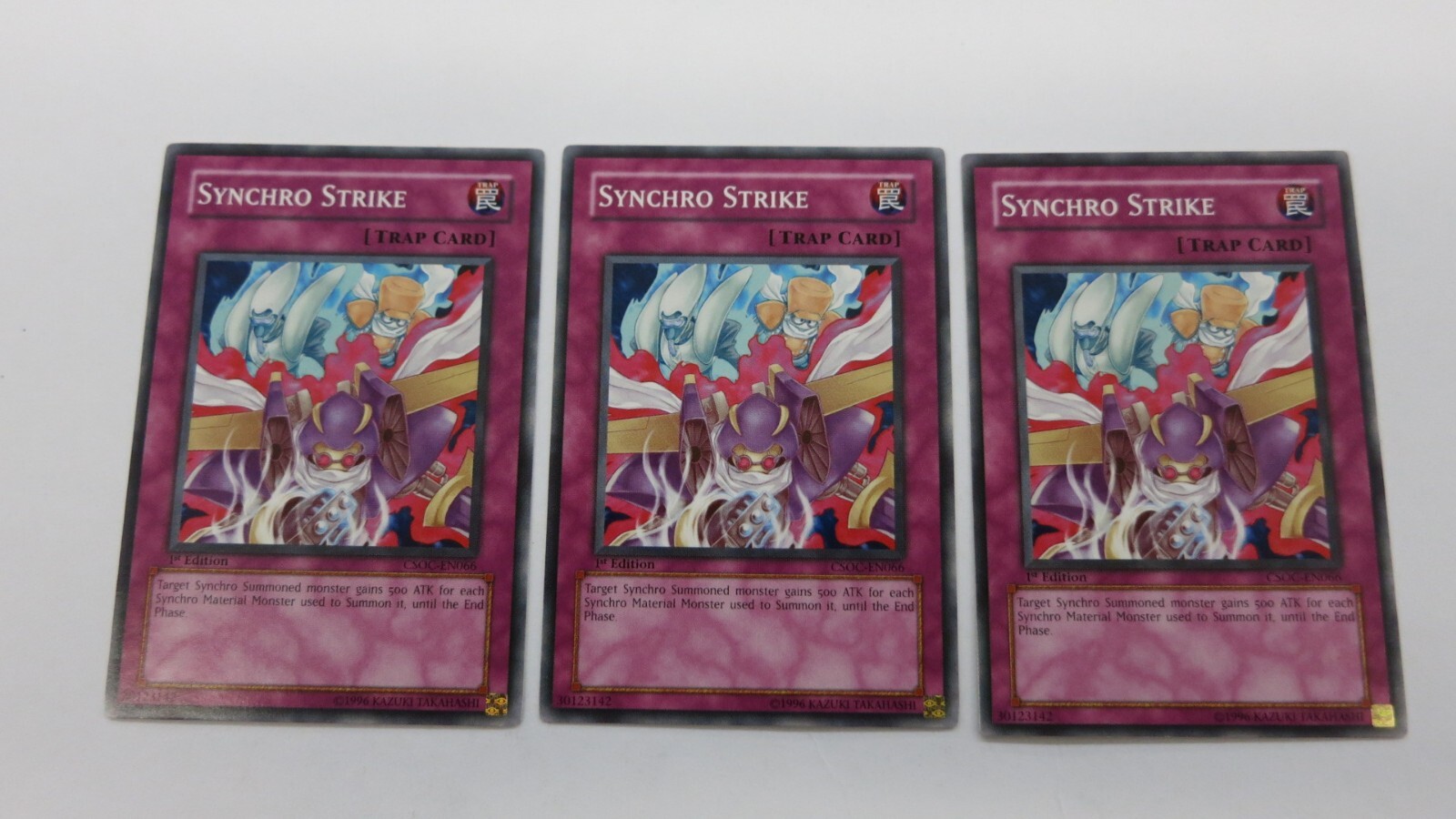 3x SYNCHRO STRIKE CSOC-EN066 TRAP CARD 1ST EDITION COMMON YUGIOH NM ...
