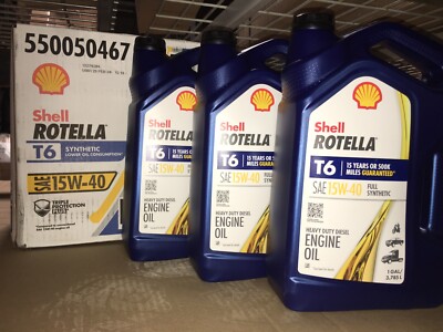 SHELL ROTELLA T6 Full Synthetic 15W-40 Diesel Engine Oil (1-Gallon ...