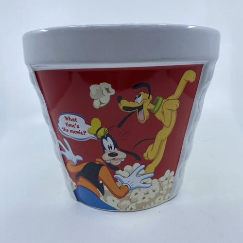 Disney Large White Ceramic Popcorn Bucket Flower Pot Item#31573 7" Tall ...