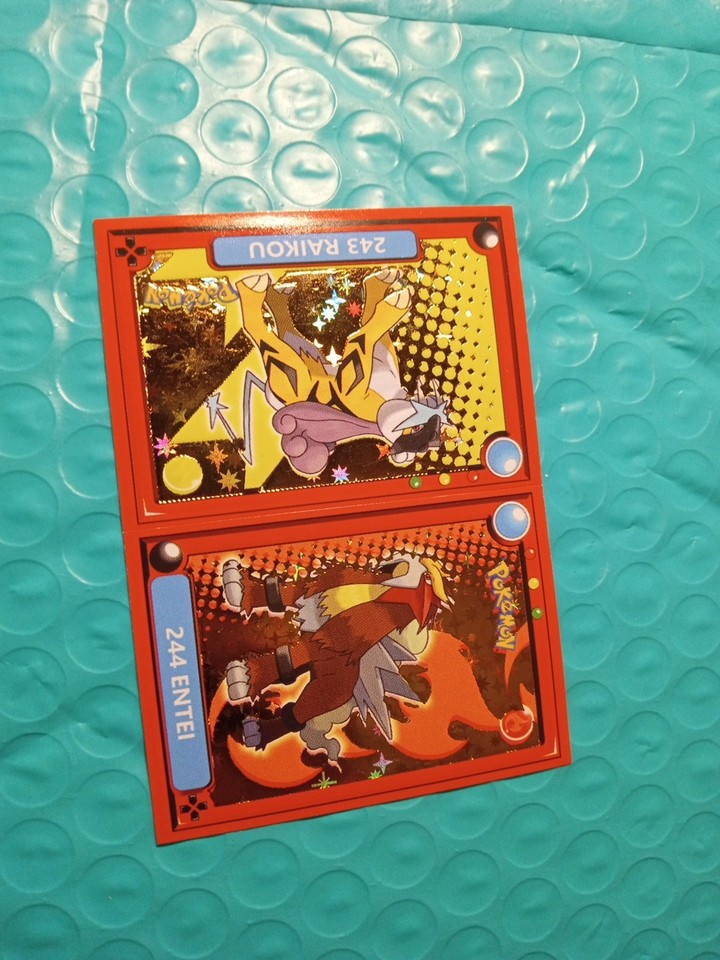 Raikou Entei Sticker Gold Star Foil Pokedex Flash Editorial Pokemon | eBay