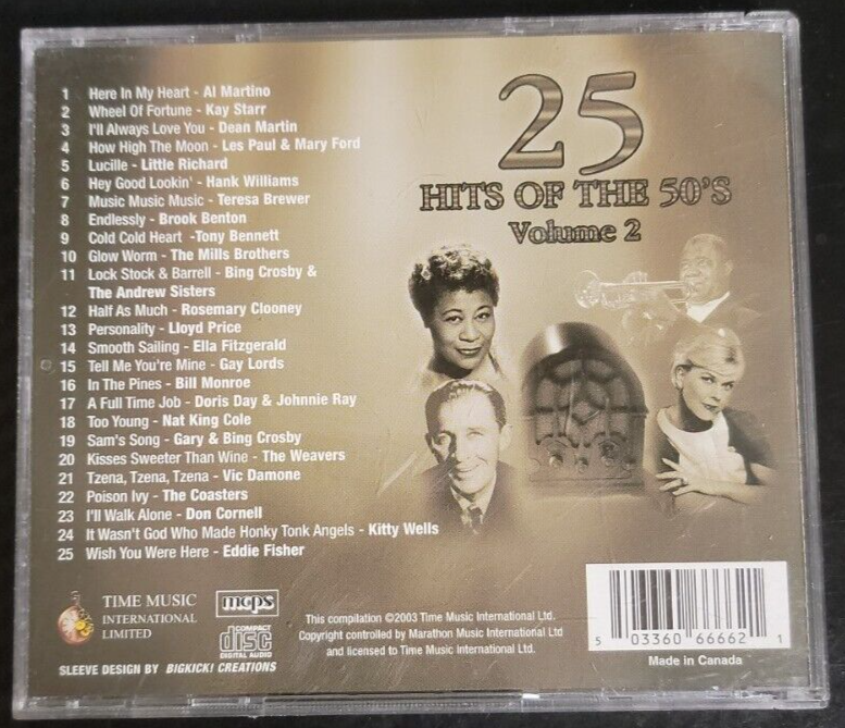 25 Hits Of The 50's Volume 2 - (CD) | eBay