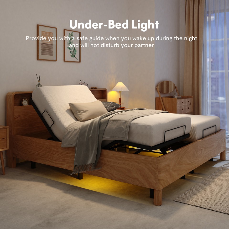 FLEXISPOT Zero Gravity Electric Adjustable Bed Frame, Zero Clearance ...