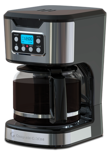 12-Cup Programmable Coffee Maker Square Stainless Steel, Glass Carafe ...